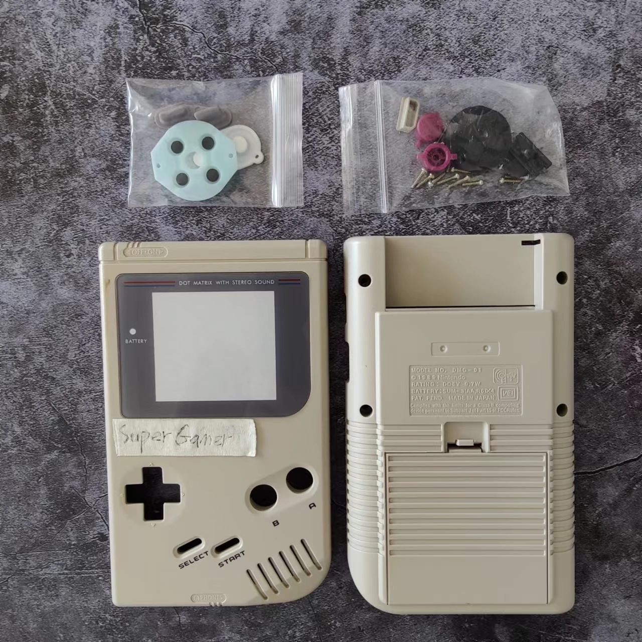 Classic Gray DMG01 Housing Shell – Game Boy GB IPS Ready Replacement ...